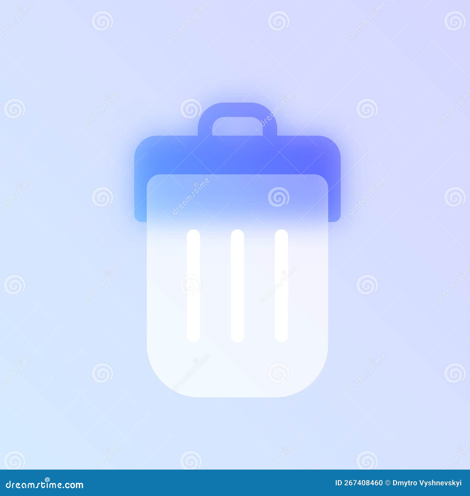 Delete Button Glass Morphism Trendy Style Icon Stock Vector ...