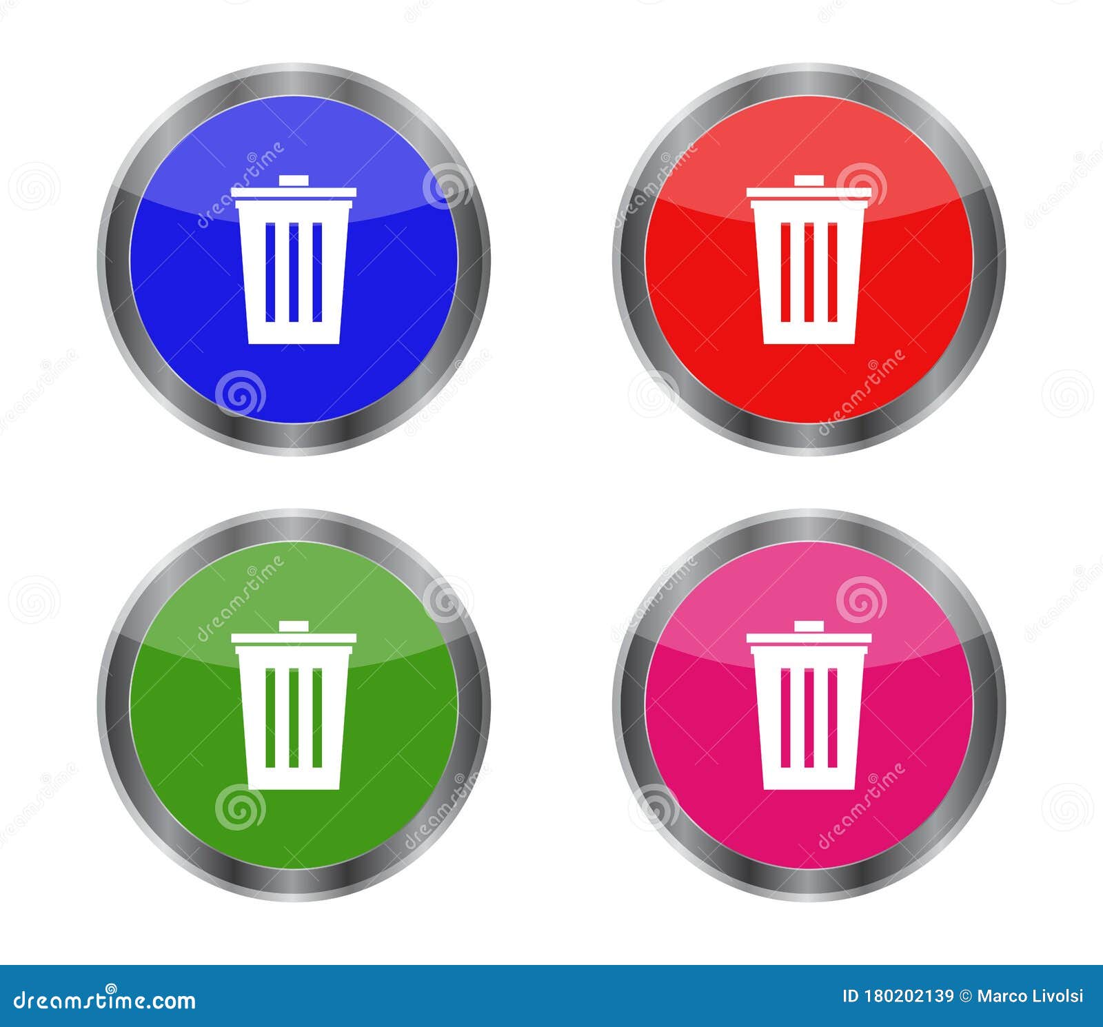 Delete Button Icon Illustrated in Vector on White Background Stock ...