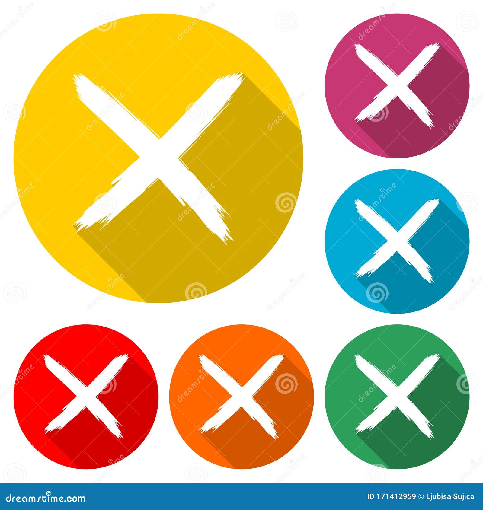 Delete Button Icon with Long Shadow Stock Illustration - Illustration ...