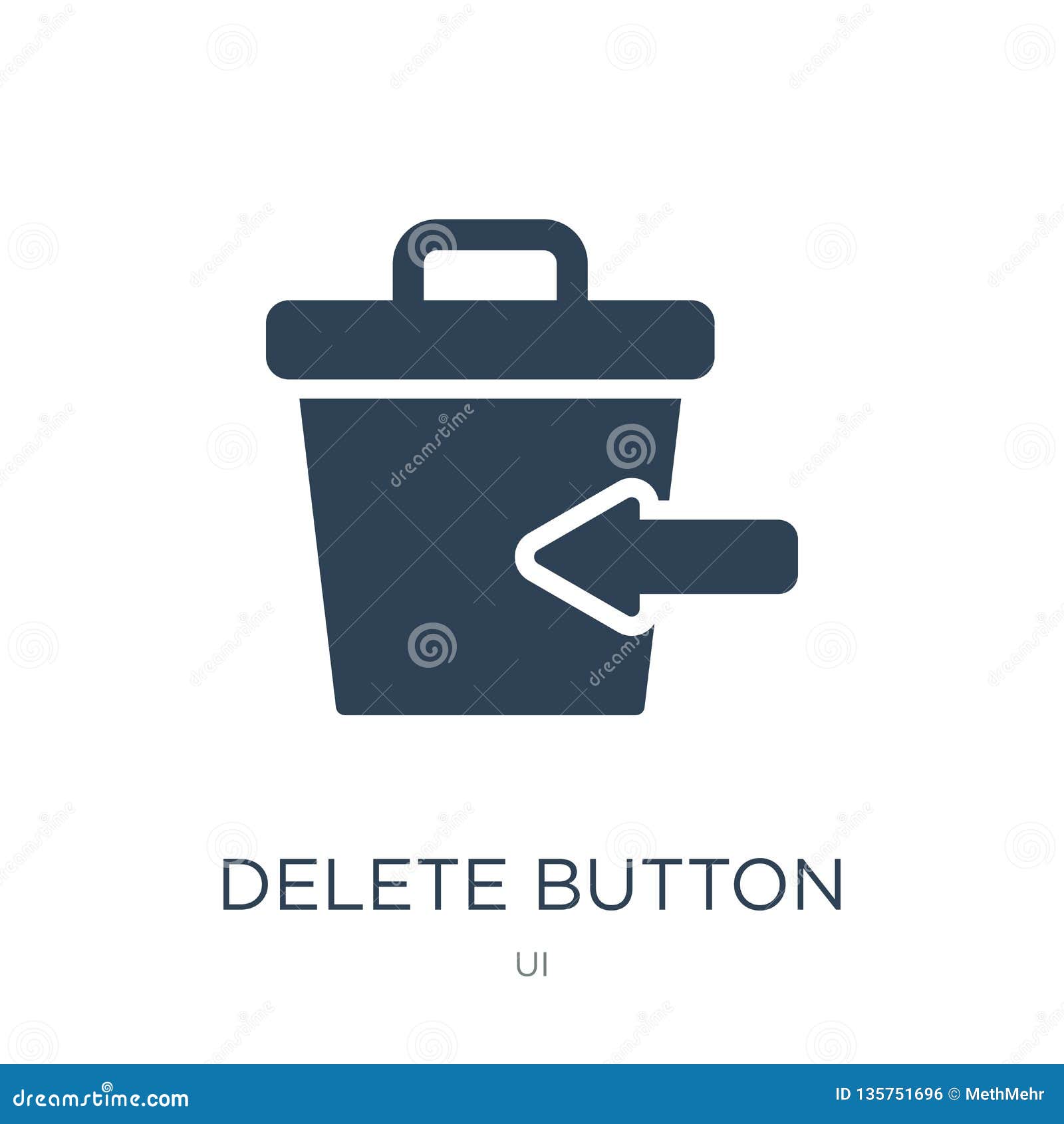 Delete Button Icon in Trendy Design Style. Delete Button Icon Isolated ...