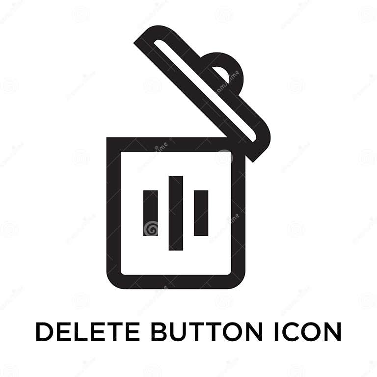 Delete Button Icon Vector Sign and Symbol Isolated on White Back Stock ...
