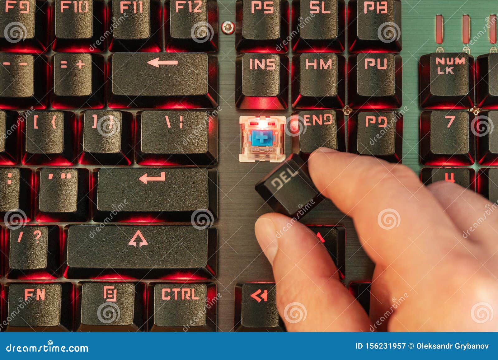 Delete button in male hand stock image. Image of internet - 156231957