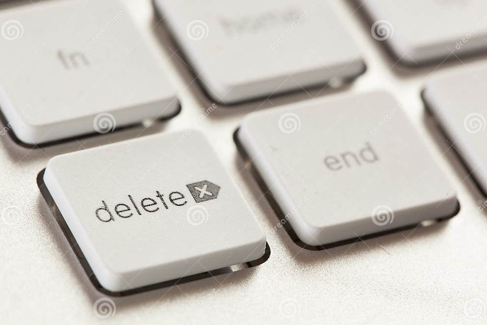 Delete Button on a White and Grey Computer Keyboard Stock Image - Image ...