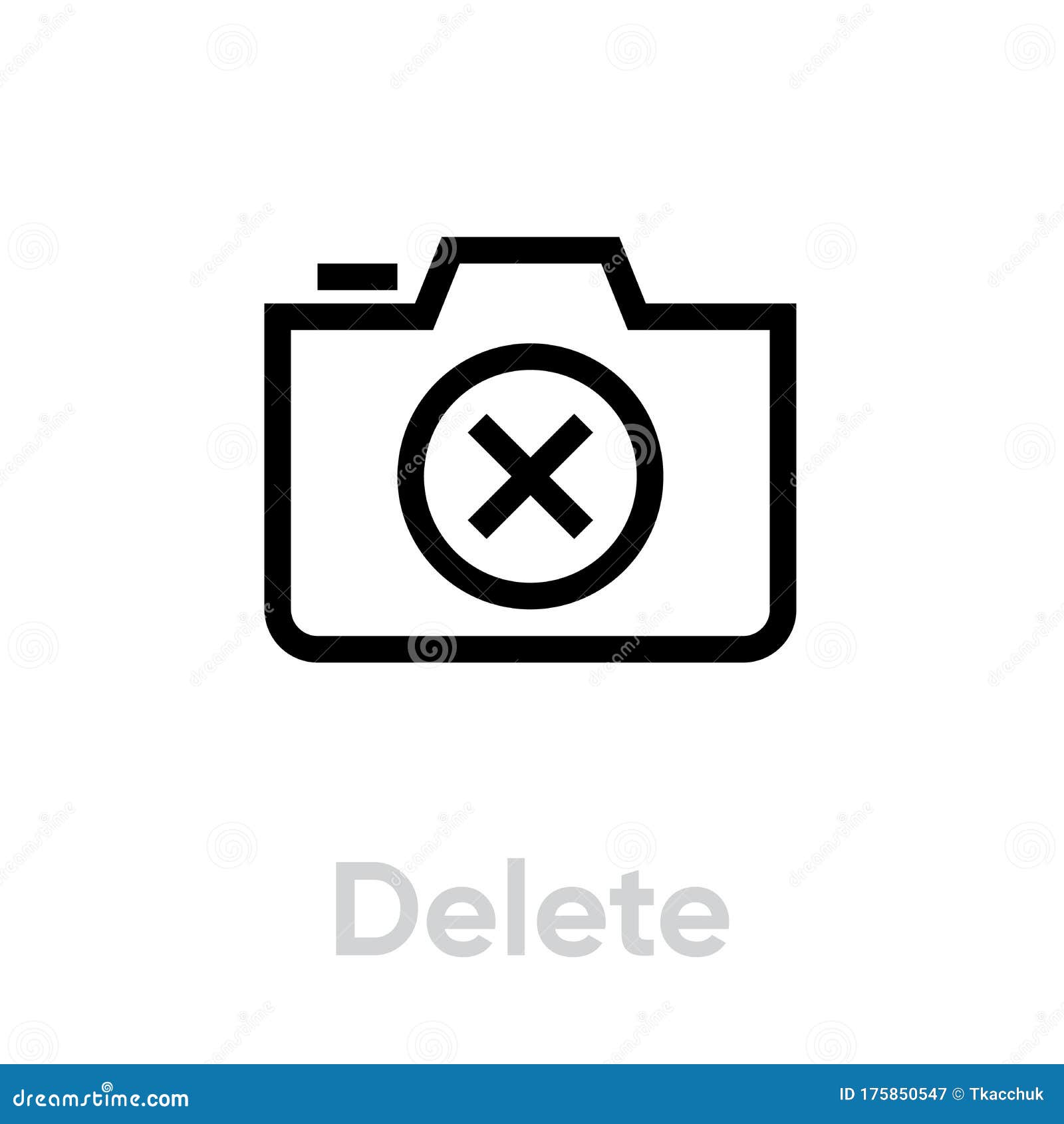 Delete Camera Icon. Editable Vector Outline Stock Vector - Illustration ...