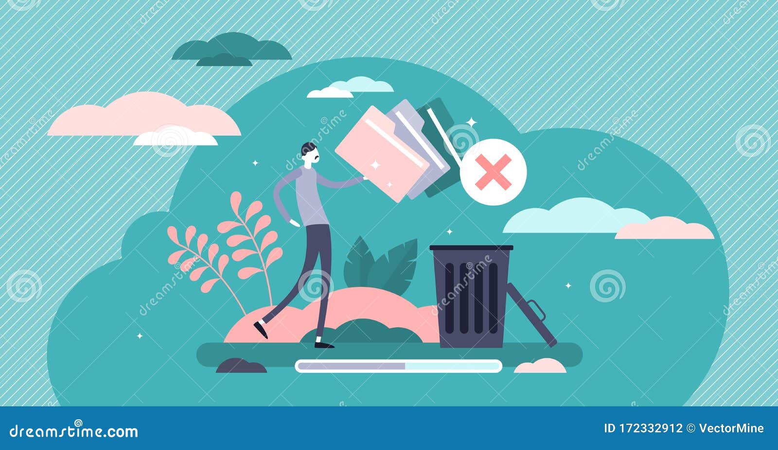 Delete Concept. Tiny People Deleting Data And Move Unnecessary Files To ... Delete Concept. Tiny People Deleting Data And Move Unnecessary Files To ...