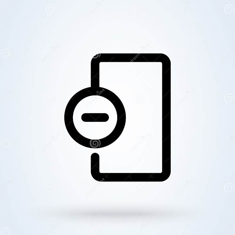 Delete Device Icon or Logo Line Art Style. Rejected Web Access Stock ...