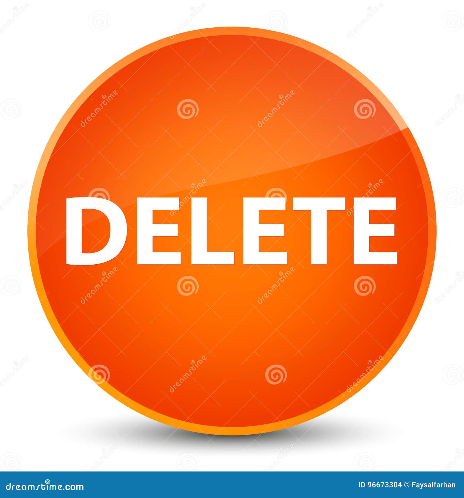 Delete Elegant Orange Round Button Stock Illustration - Illustration of ...