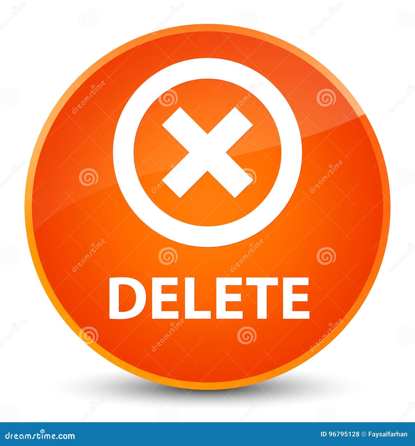 Delete Elegant Orange Round Button Stock Illustration - Illustration of ...