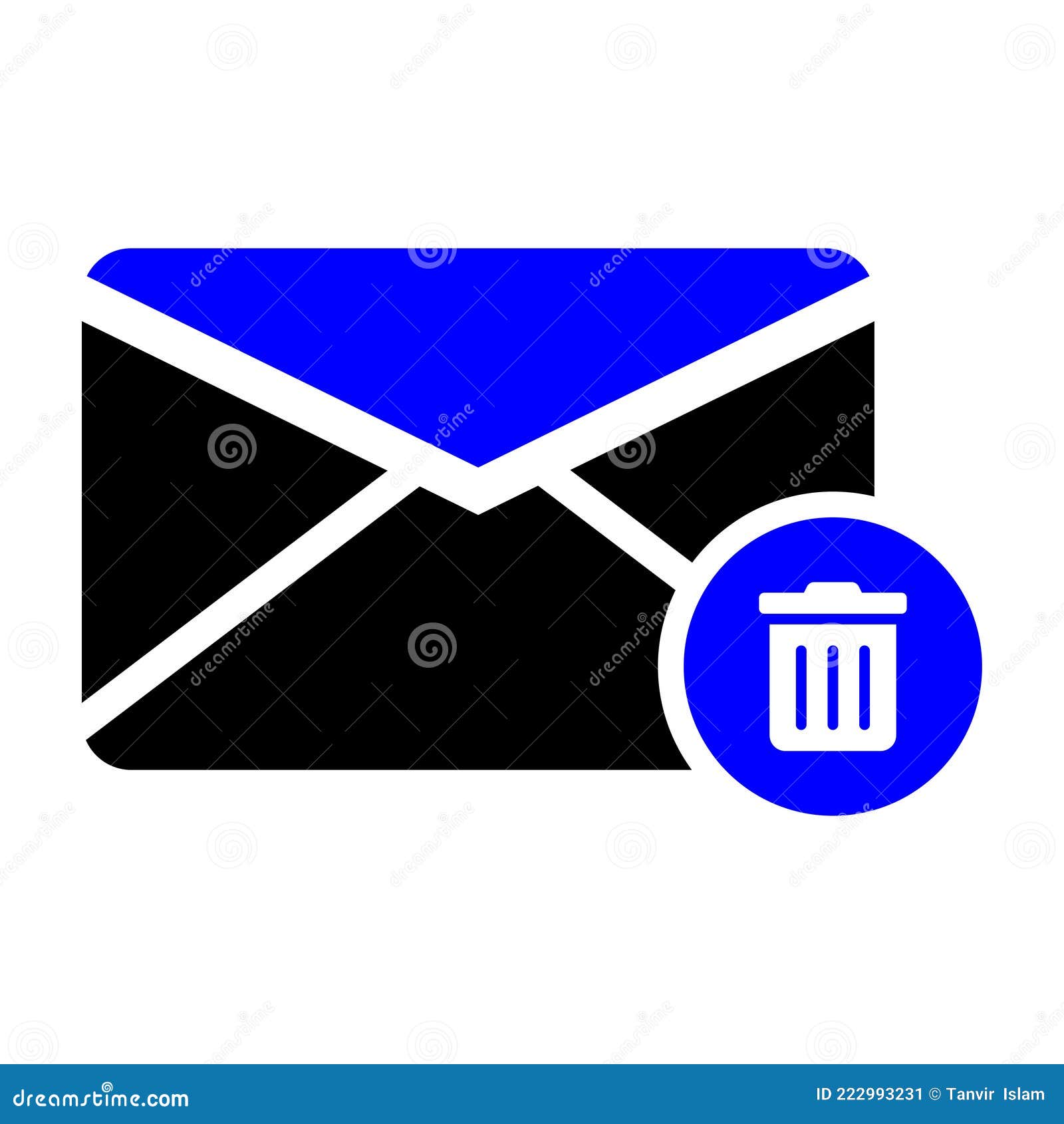 Delete Email Envelope Mail Remove Trash Icon Stock Vector ...