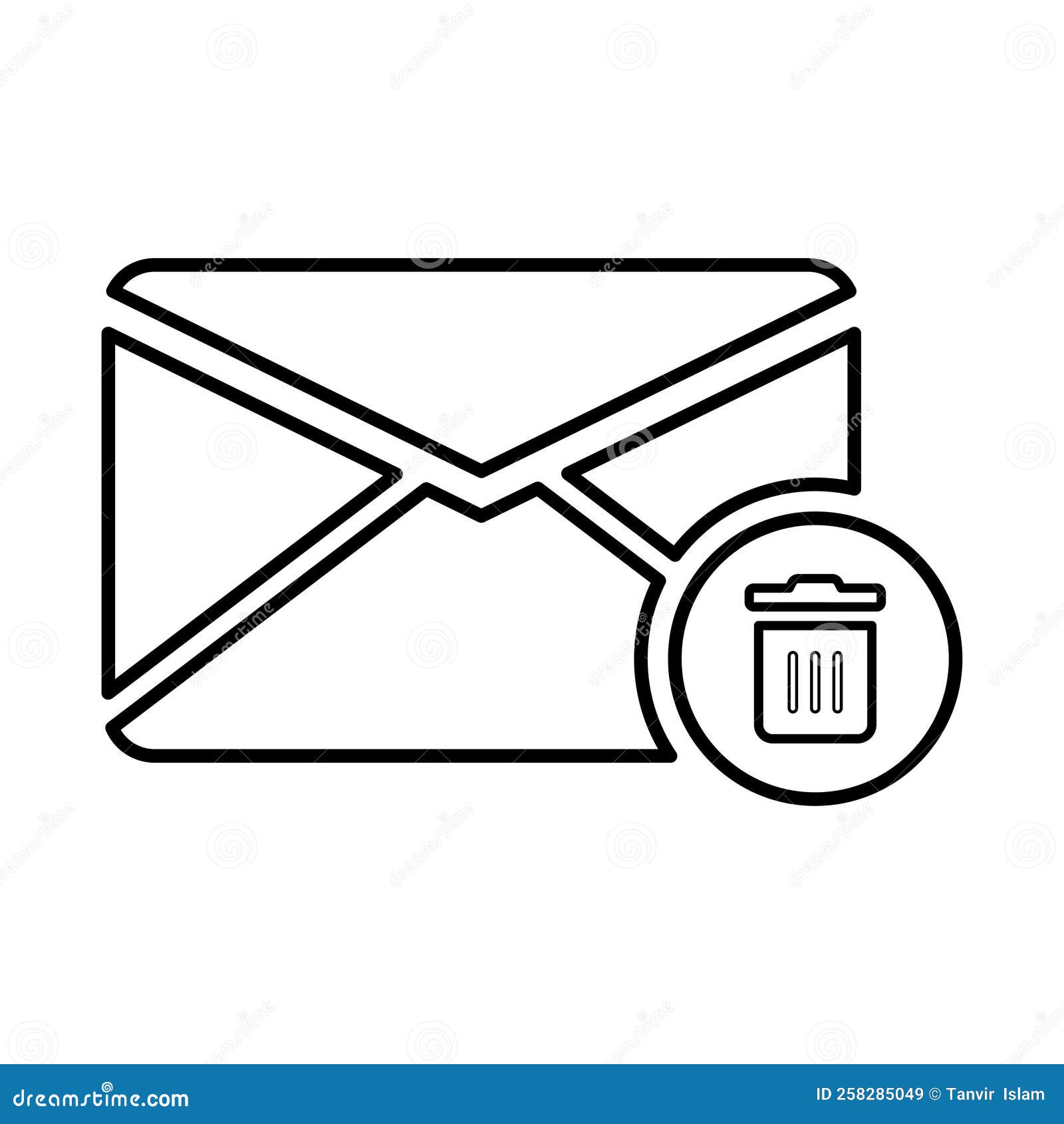 Delete Email Envelope Mail Remove Trash Icon Stock Vector ...