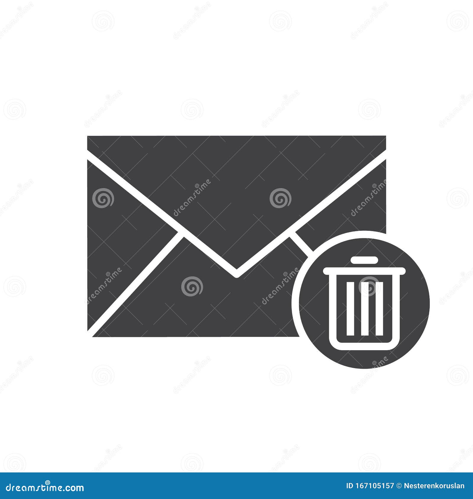Delete email icon stock vector. Illustration of correspondence - 167105157