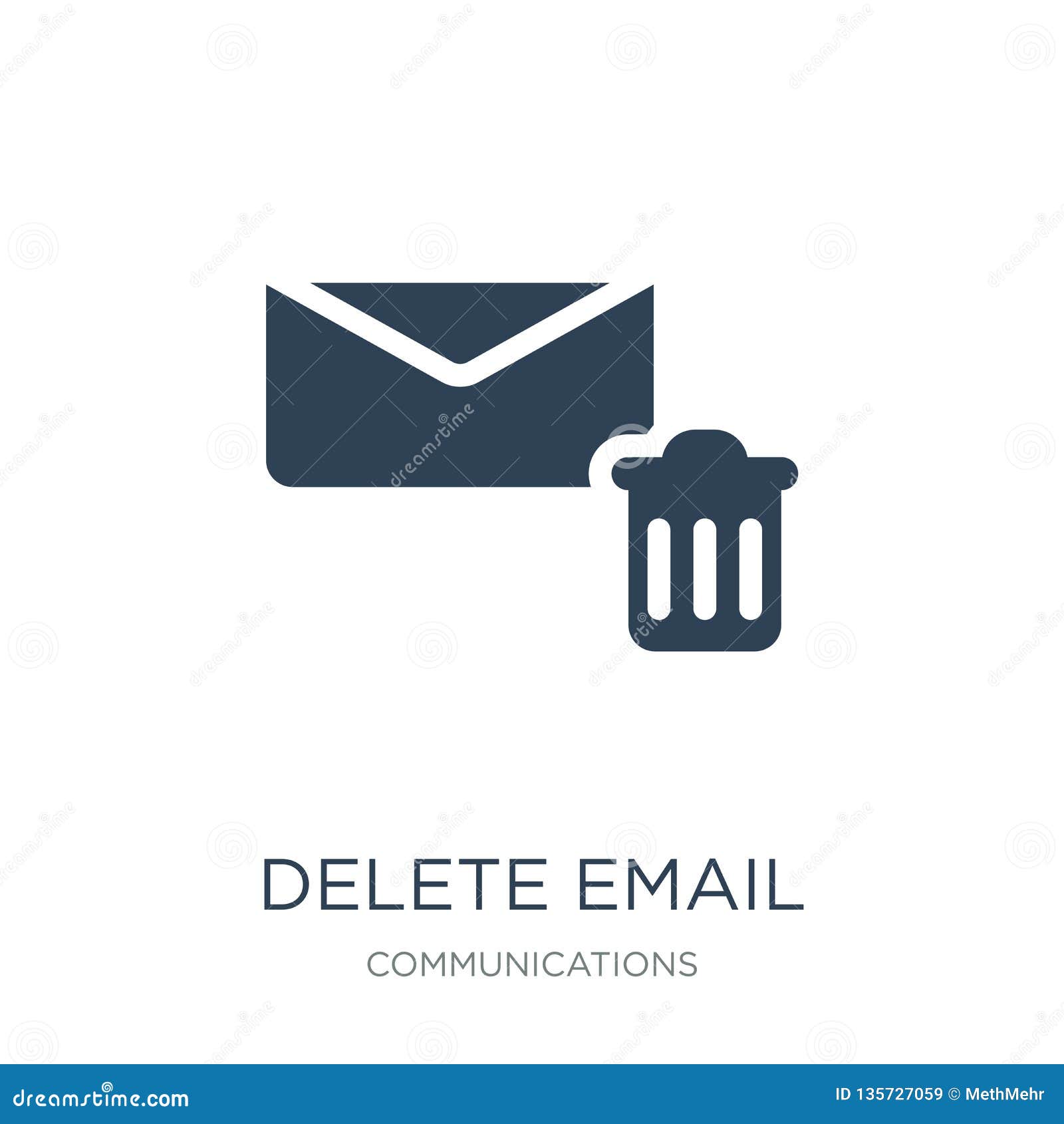 Delete Email Icon in Trendy Design Style. Delete Email Icon Isolated on ...