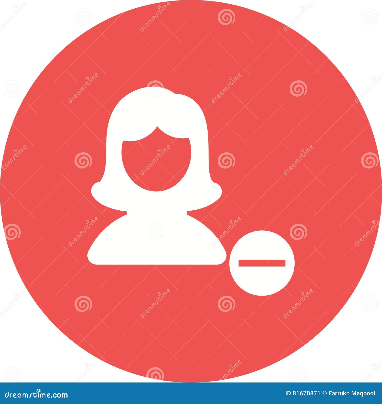 Delete Female Profile stock vector. Illustration of icon - 81670871