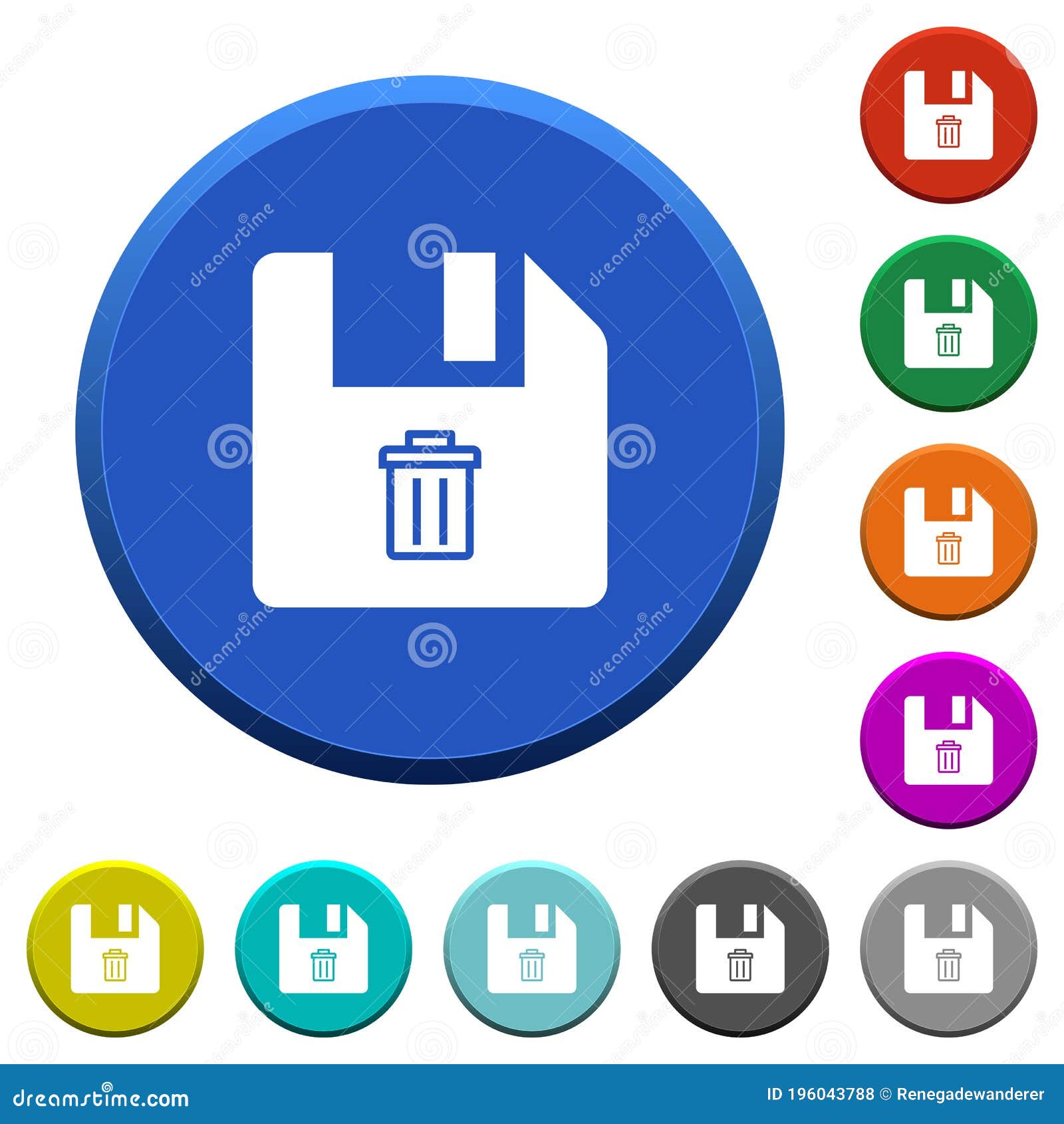 Delete File Beveled Buttons Stock Vector - Illustration of marge ...