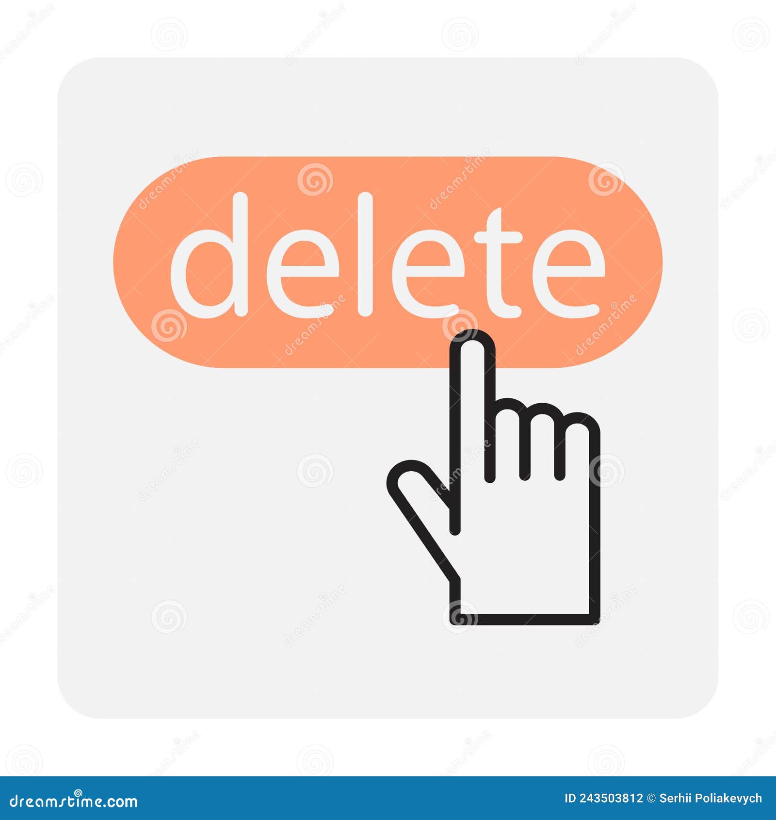 Delete Finger Button. Finger Gesture. User Interface. Vector ... Delete Finger Button. Finger Gesture. User Interface. Vector ...