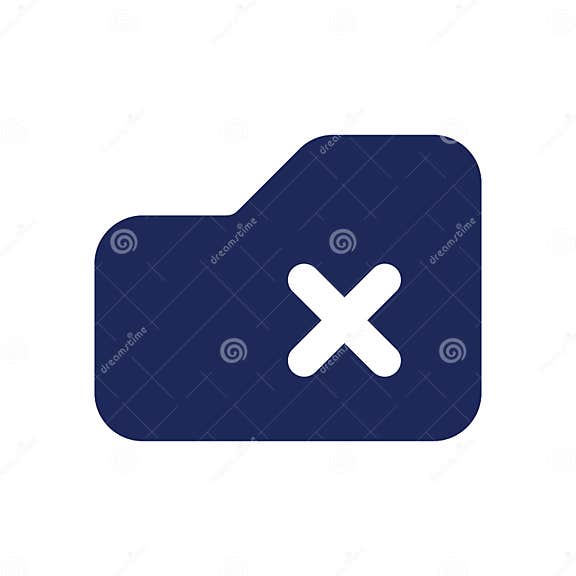Delete from Folder Black Glyph Ui Icon Stock Vector - Illustration of ...