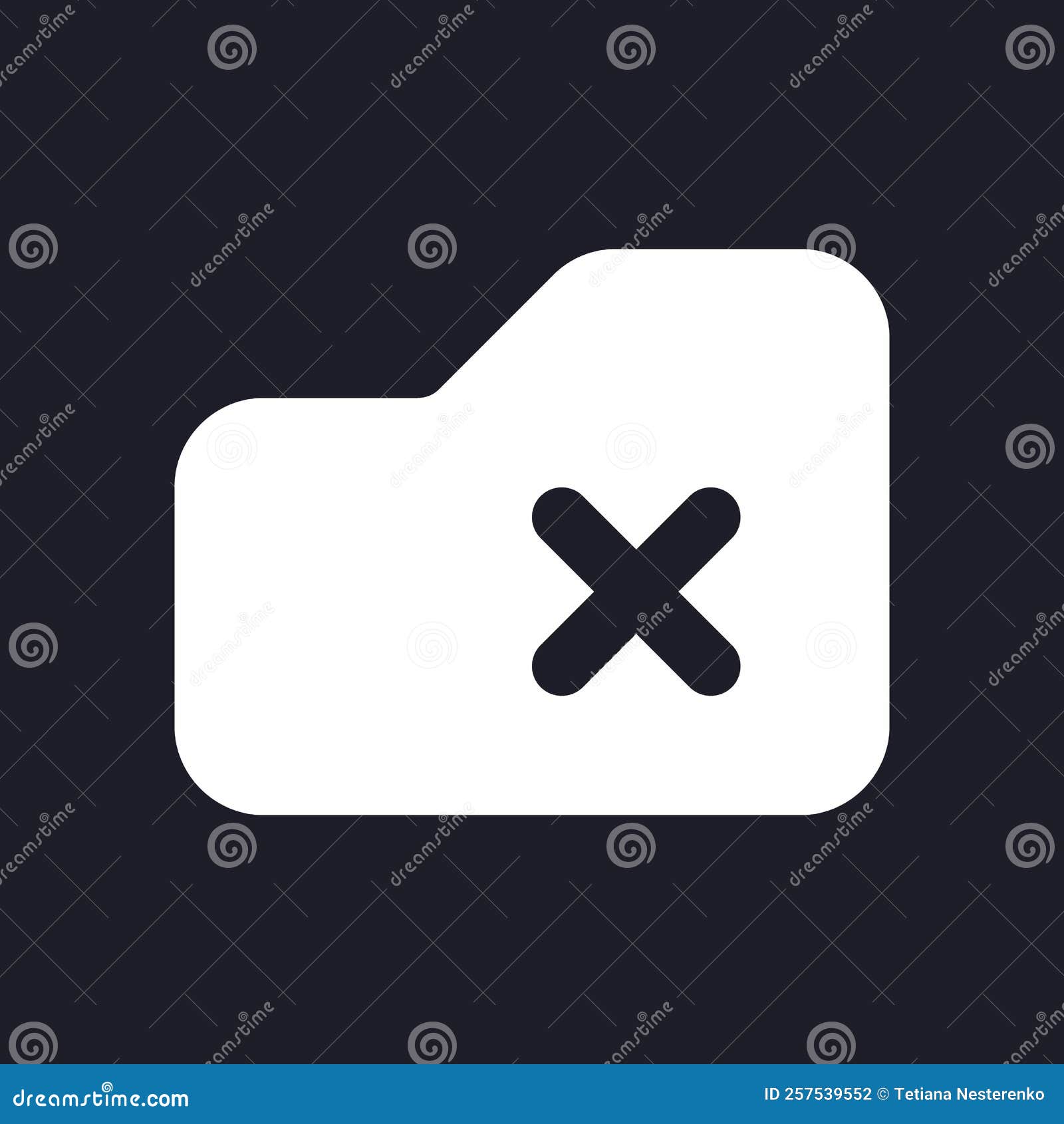 Delete from Folder Dark Mode Glyph Ui Icon Stock Vector - Illustration ...