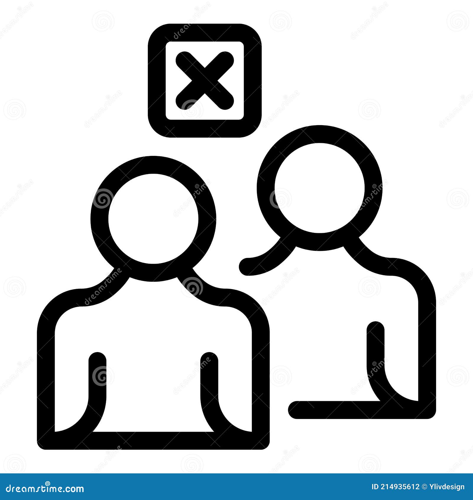 Delete Friends Icon, Outline Style Stock Vector - Illustration of ...