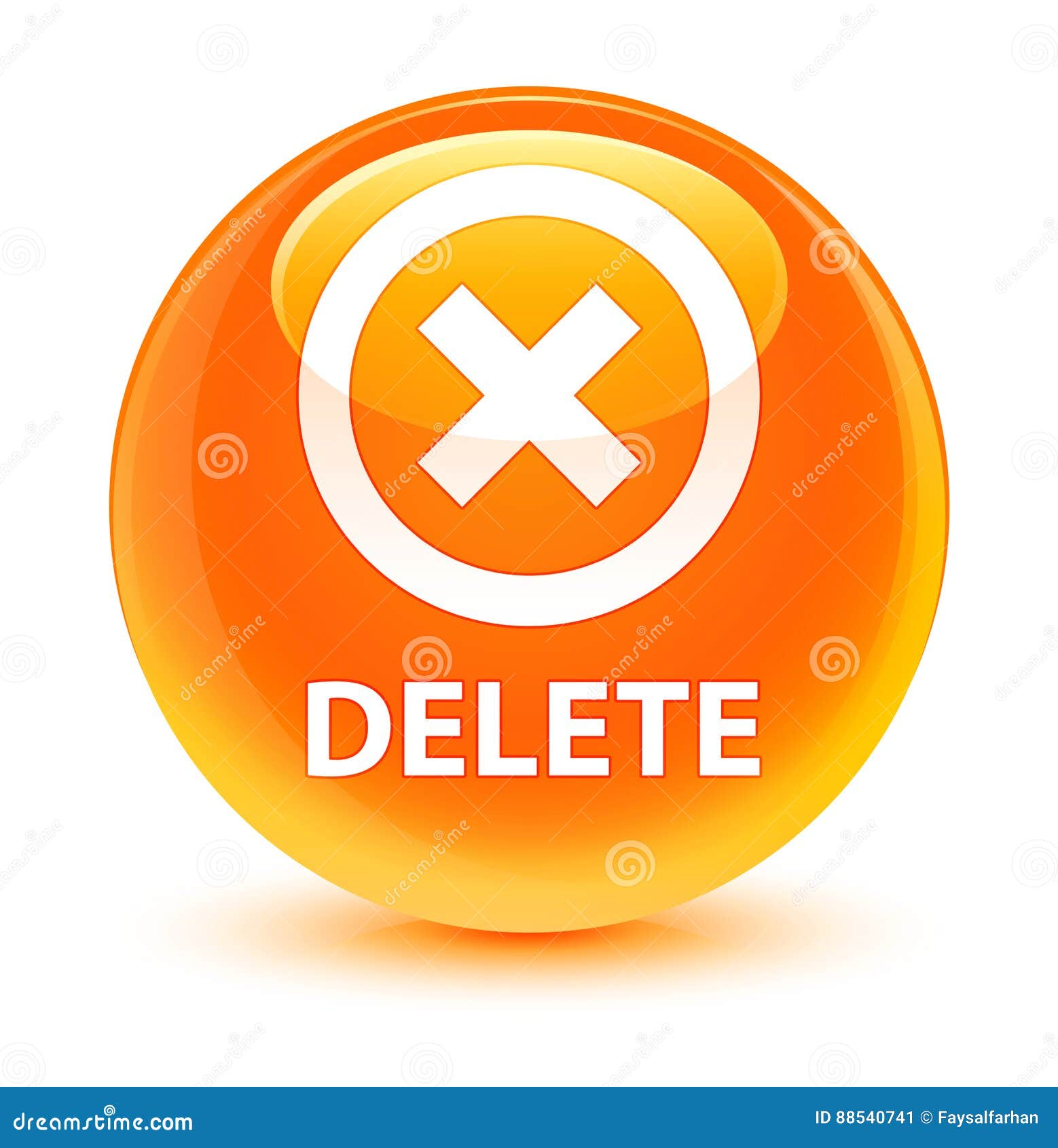 Delete Glassy Orange Round Button Stock Illustration - Illustration of ...