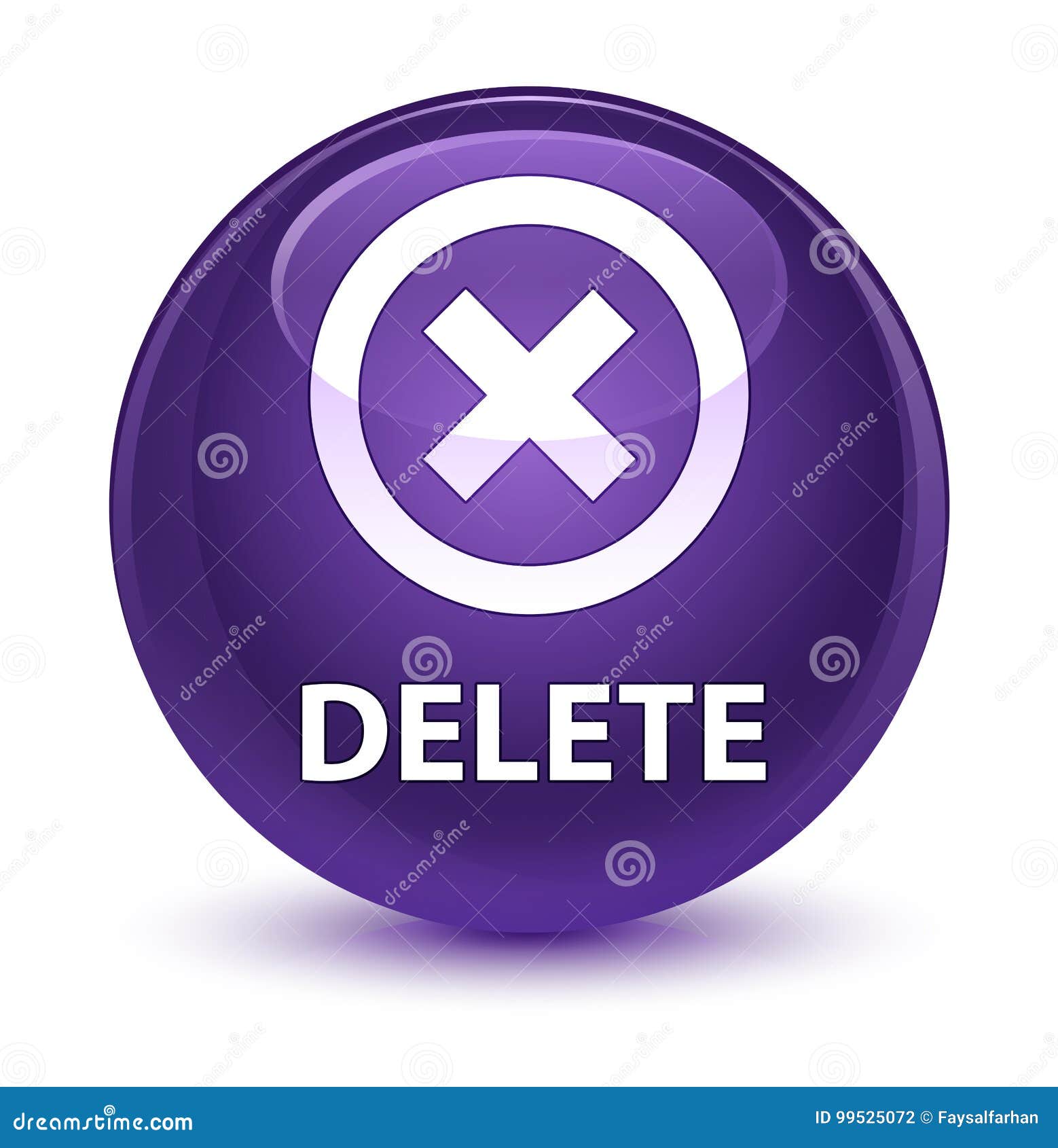 Delete Glassy Purple Round Button Stock Illustration - Illustration of ...