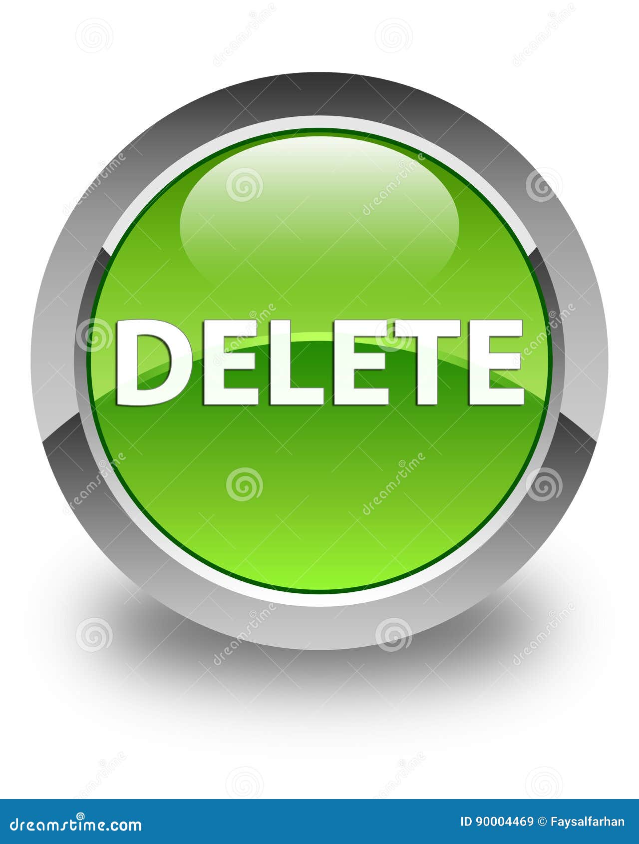 Delete Glossy Green Round Button Stock Illustration - Illustration of ...