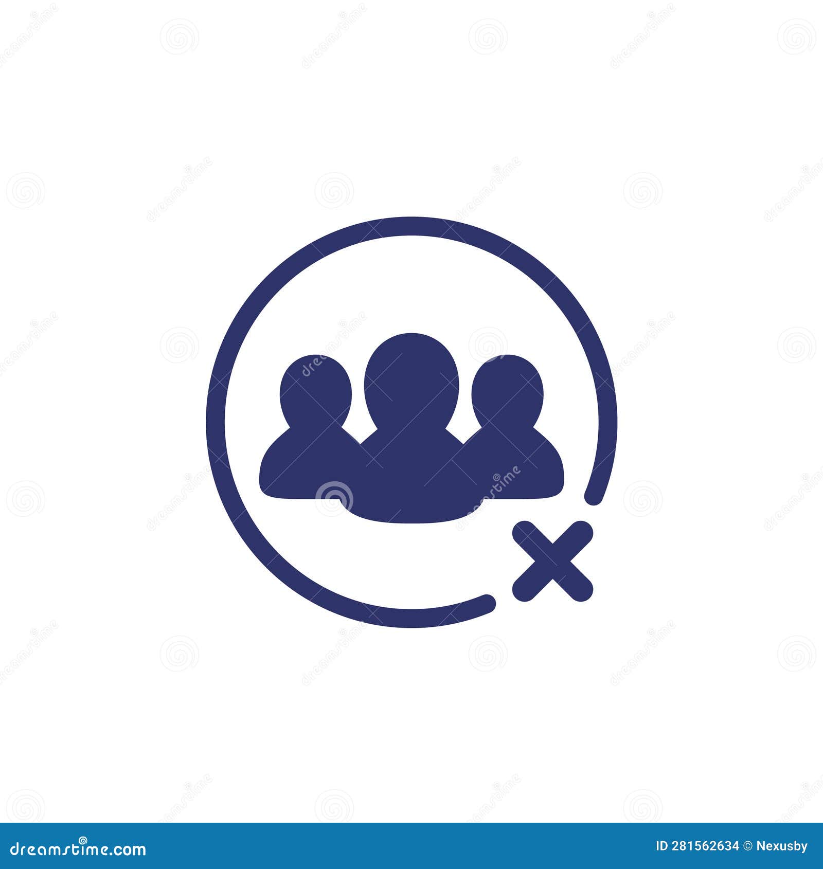 Delete group icon on white stock vector. Illustration of icon - 281562634