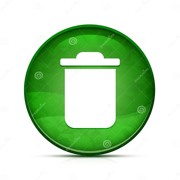 Delete Icon on Classy Splash Green Round Button Illustration Stock ...