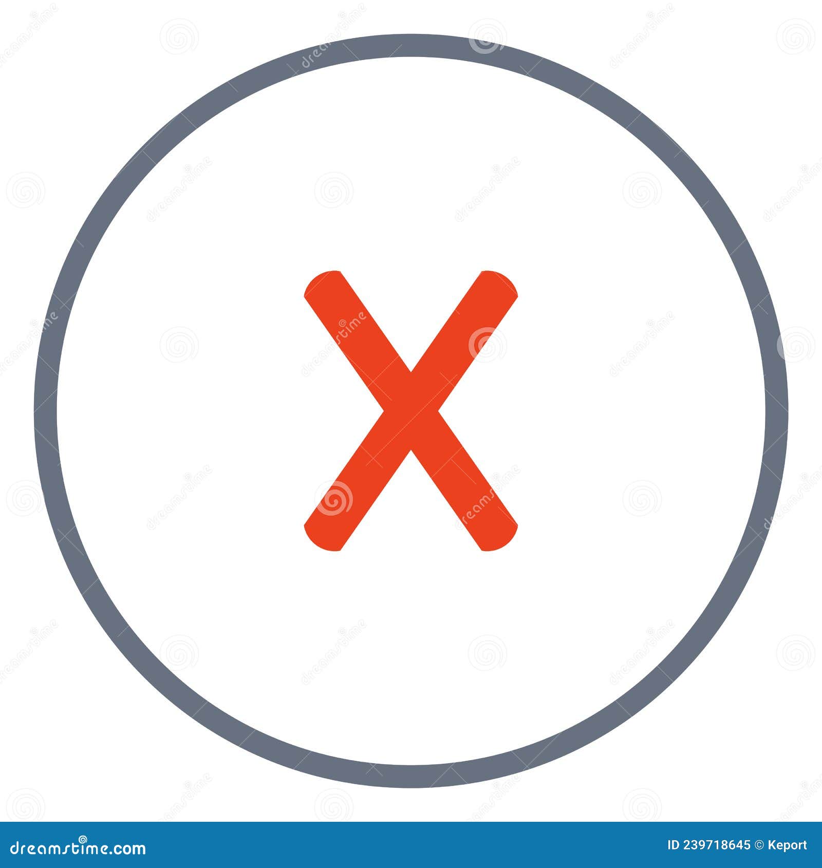 Grey Circle with Red X Symbol Stock Illustration - Illustration of ...