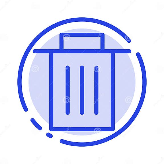 Delete, Interface, Trash, User Blue Dotted Line Line Icon Stock Vector ...