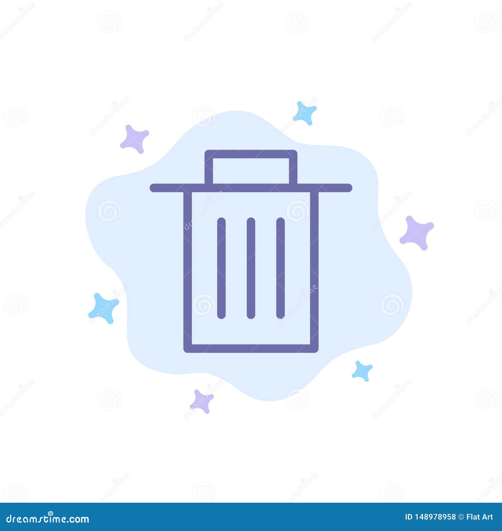 Delete, Interface, Trash, User Blue Icon on Abstract Cloud Background ...