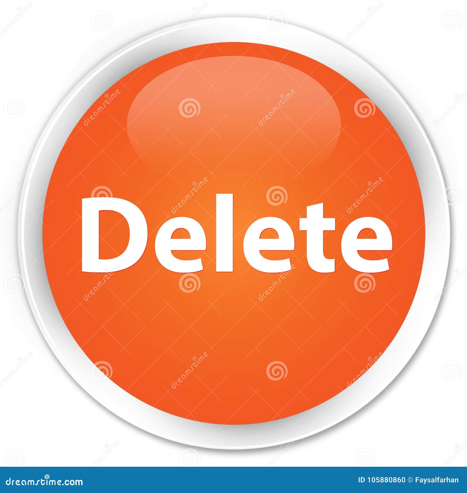 Delete Premium Orange Round Button Stock Illustration - Illustration of ...
