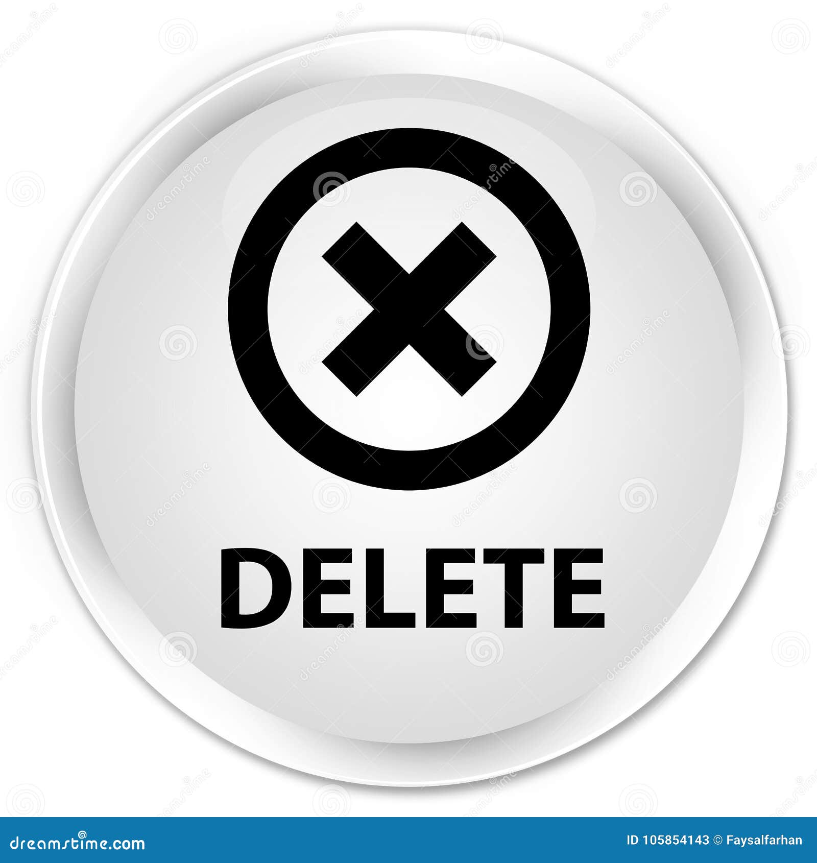Delete Premium White Round Button Stock Illustration - Illustration of ...