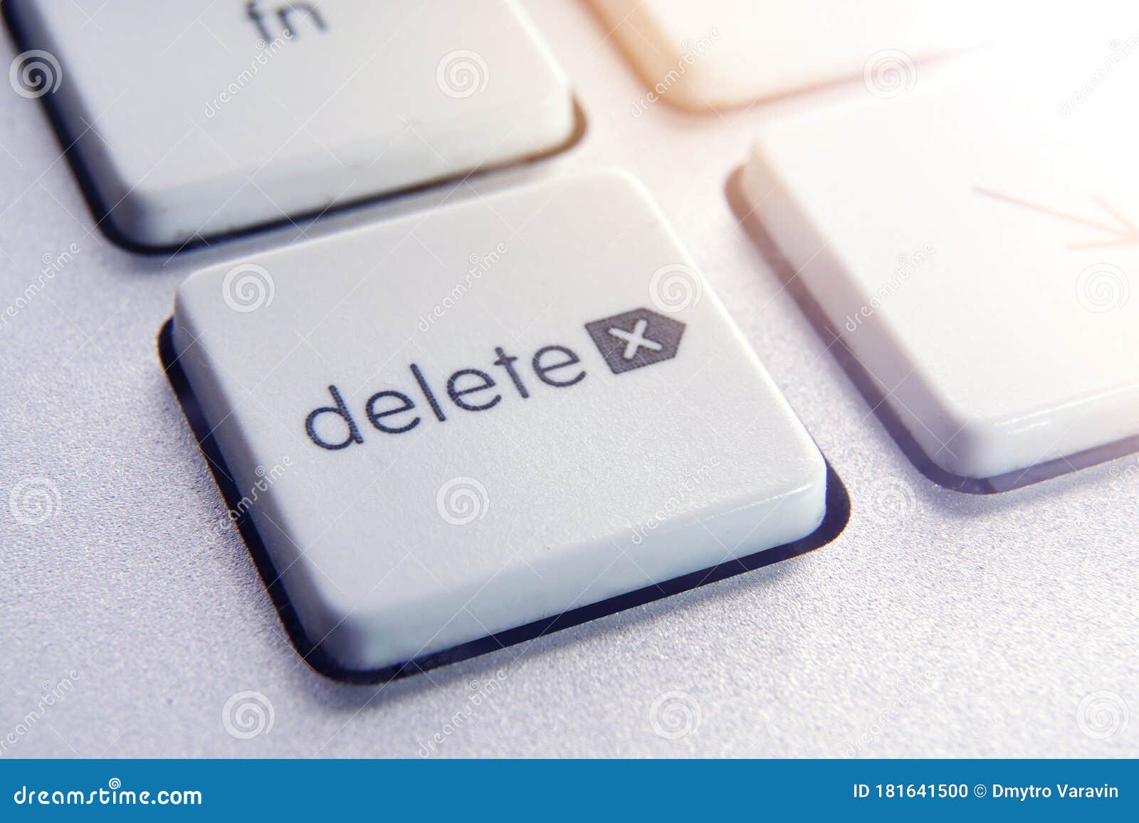 Delete Key Button of a Computer Keyboard. Macro Photography Stock Photo ...
