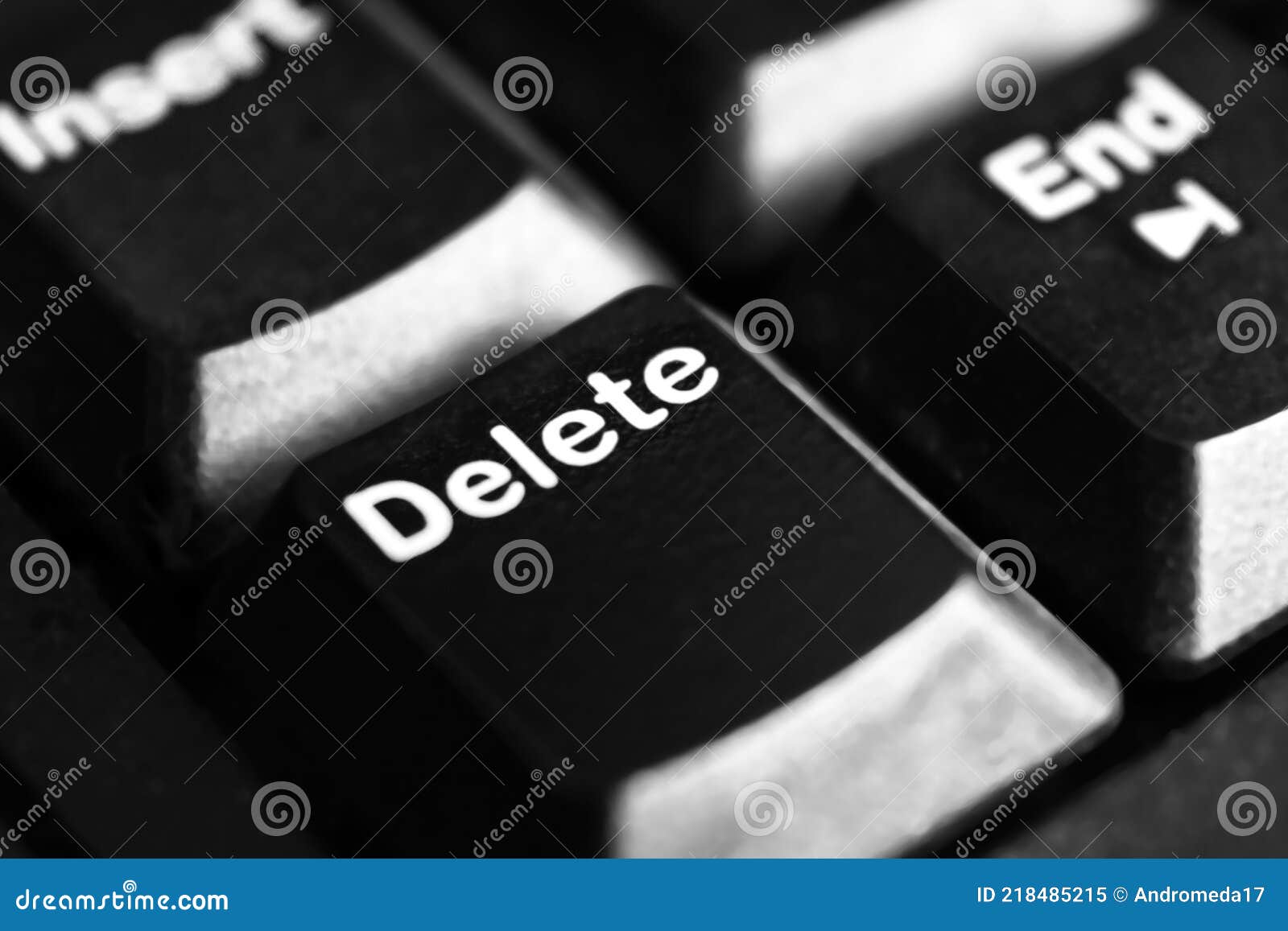 Delete Key of a Computer Keyboard Close - Up View Stock Image - Image ...