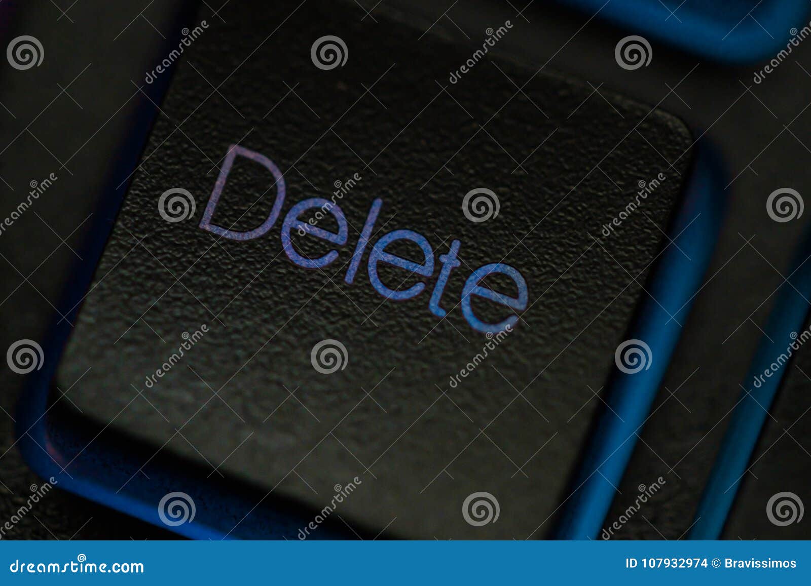 Delete key on keyboard stock photo. Image of destruction - 107932974