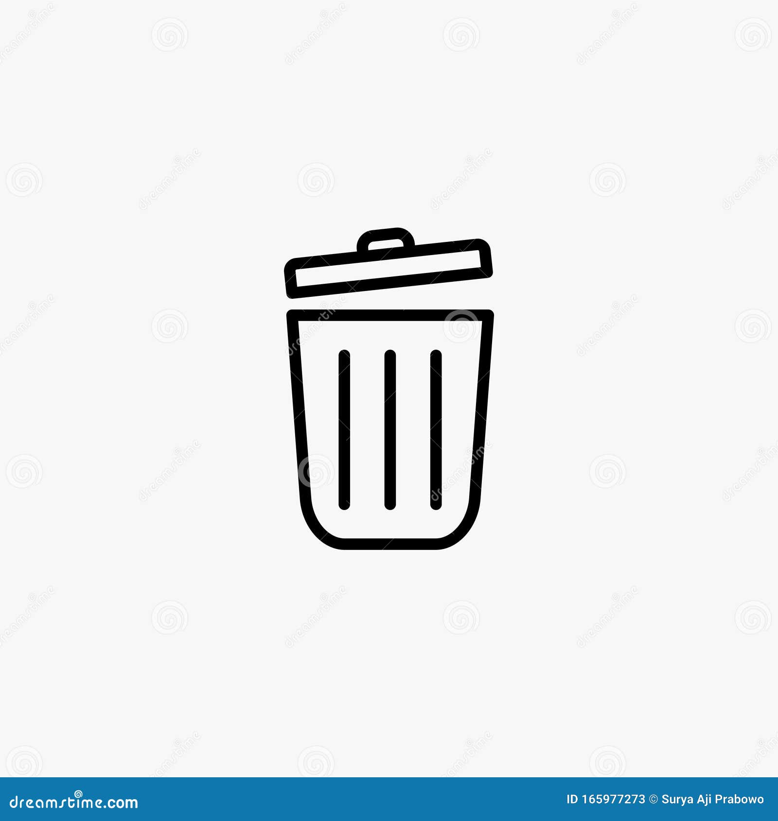 Delete Line Icon Design. Garbage Mark Vector Illustration. Stock Vector ...