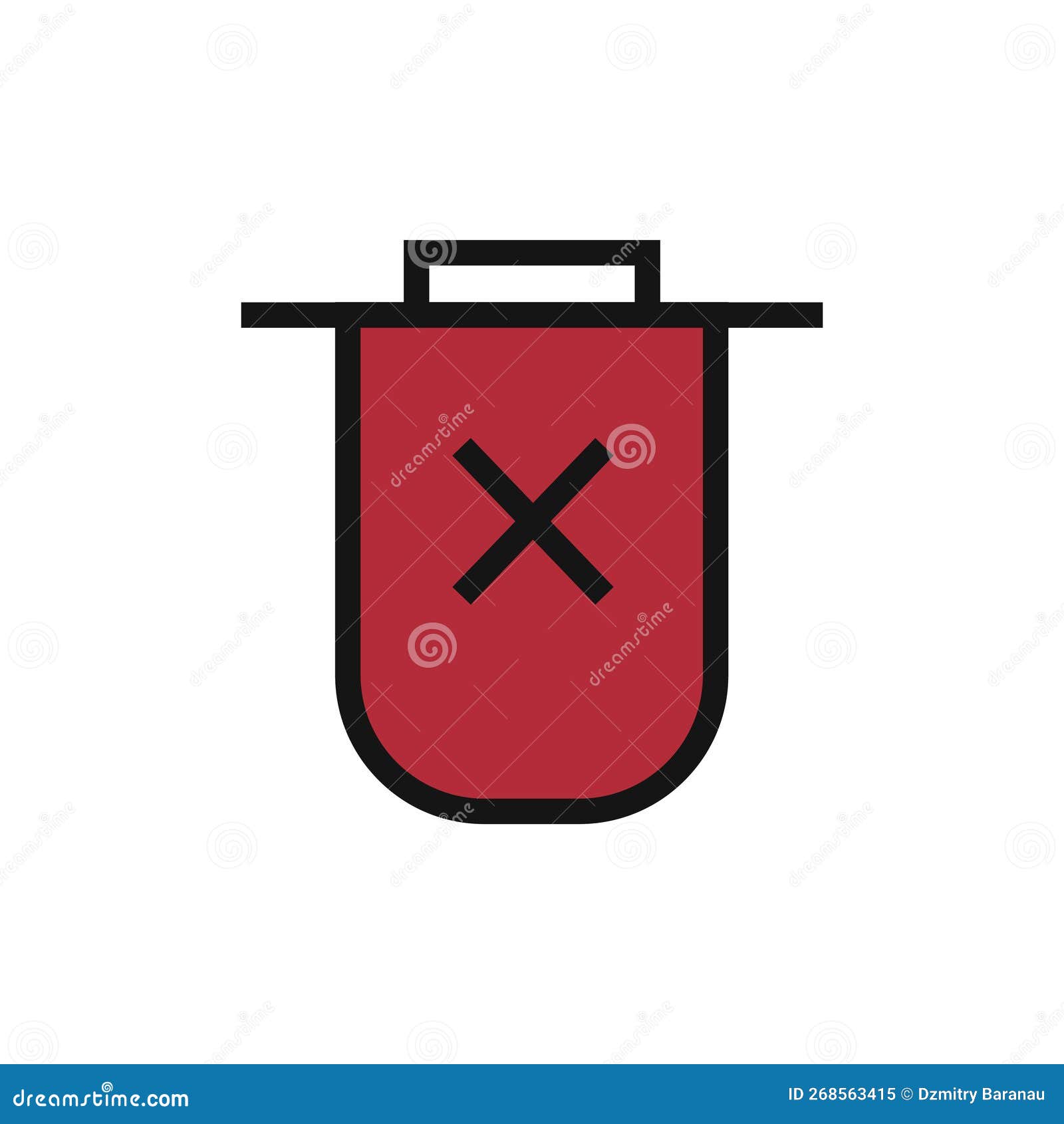 Delete Line Icon Isolated on White Background. Black Flat Thin Icon on ...