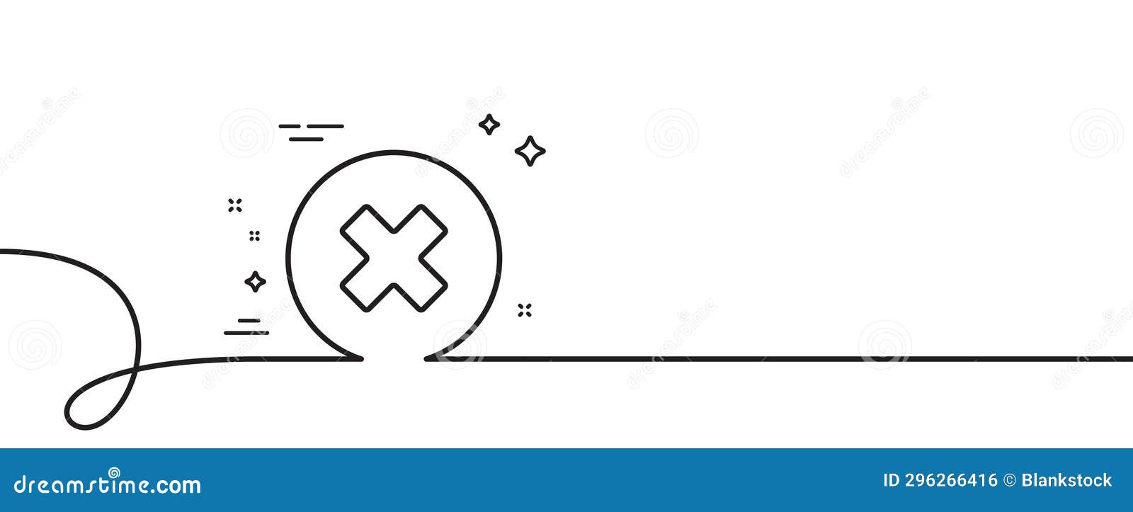 Delete Line Icon. Remove Sign. Continuous Line with Curl. Vector Stock ...