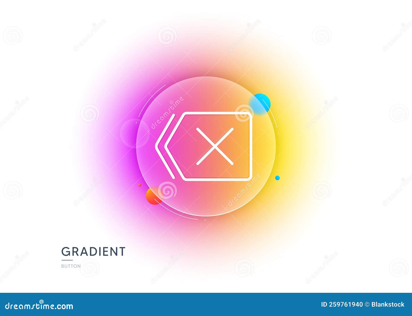 Delete Line Icon. Remove Sign. Gradient Blur Button. Vector Stock Illustration - Illustration of ...