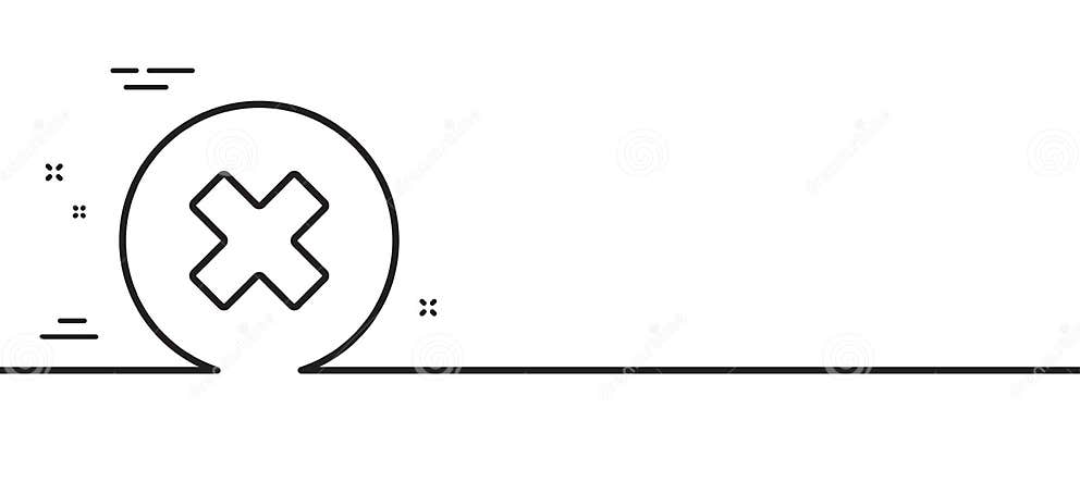 Delete Line Icon. Remove Sign. Minimal Line Pattern Banner. Vector ...