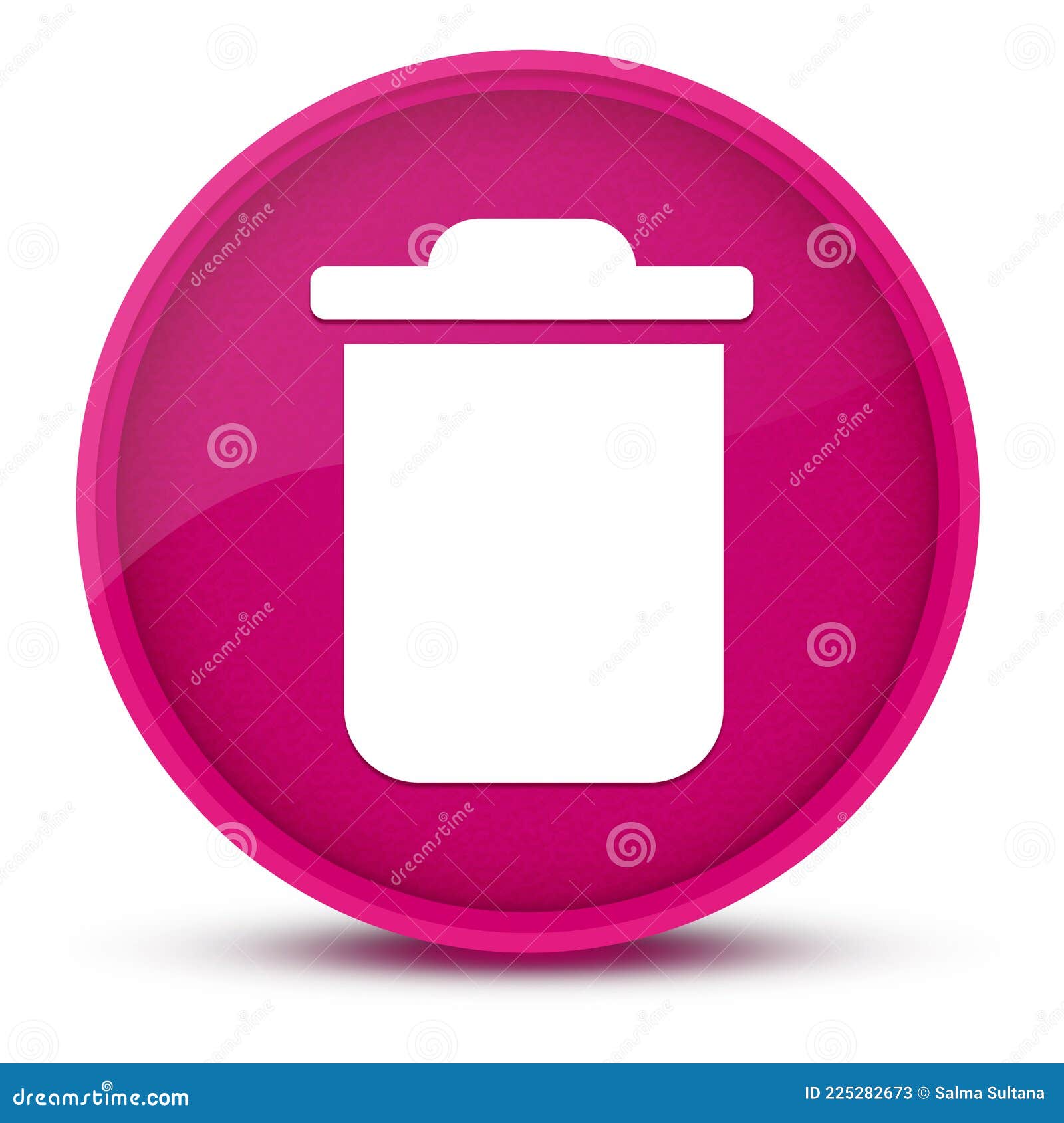 Delete Luxurious Glossy Pink Round Button Abstract Stock Illustration ...