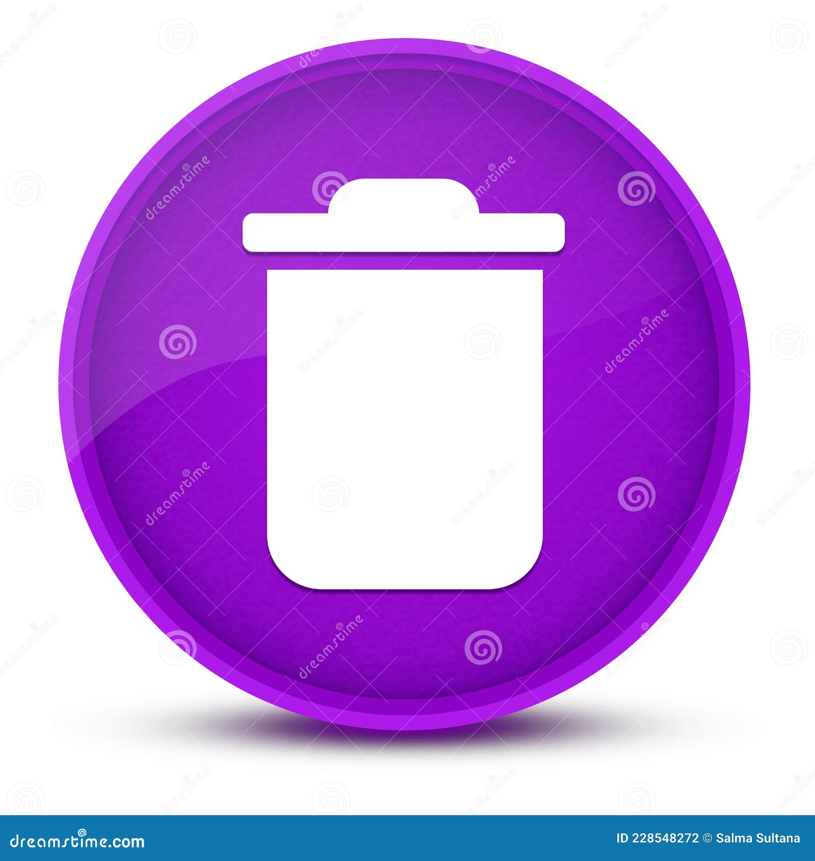 Delete Luxurious Glossy Purple Round Button Abstract Stock Illustration ...