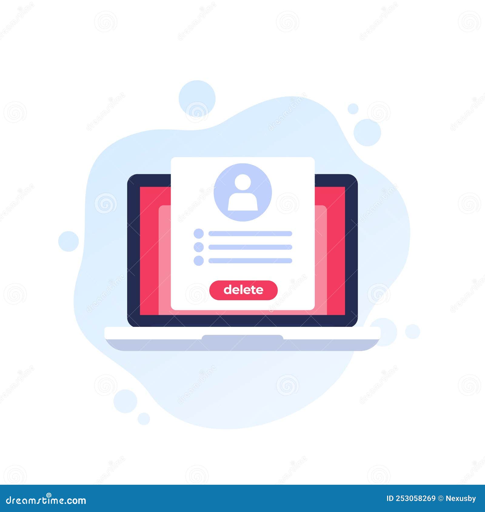 Delete Profile Icon Male User Person Avatar With Minus Symbol In Flat ...