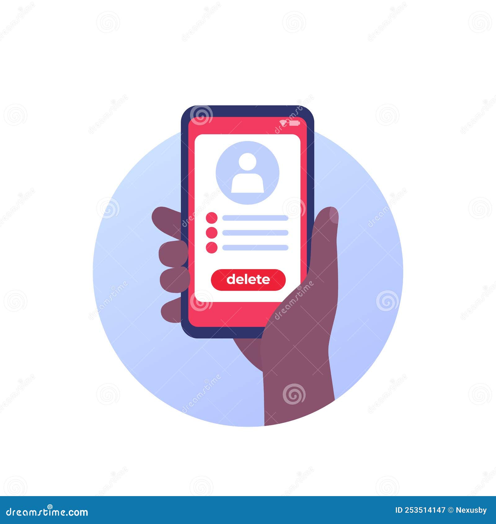 Delete Profile Icon Male User Person Avatar With Minus Symbol In Flat ...