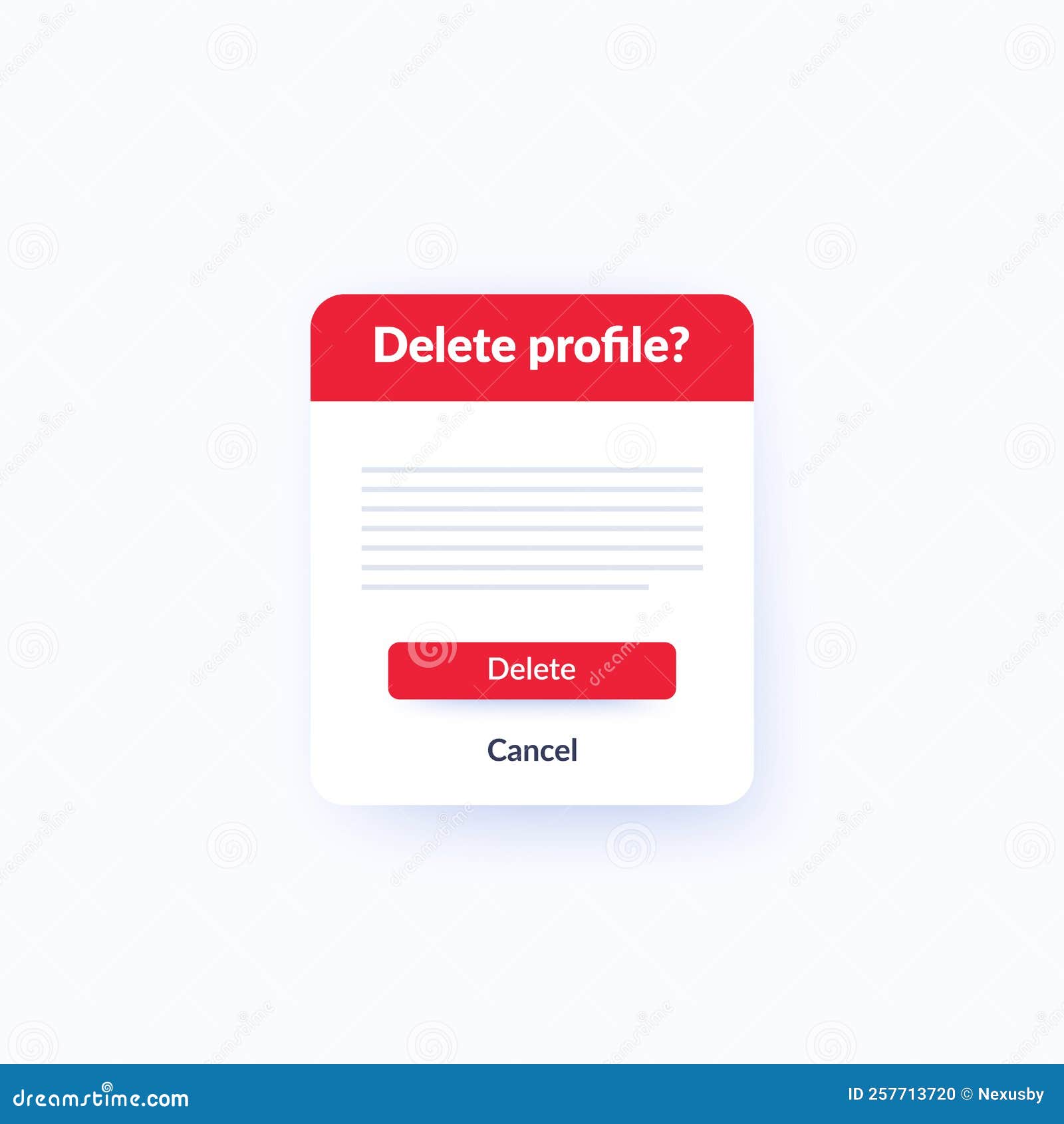 Delete Profile Form, Vector Design Stock Vector - Illustration of light ...