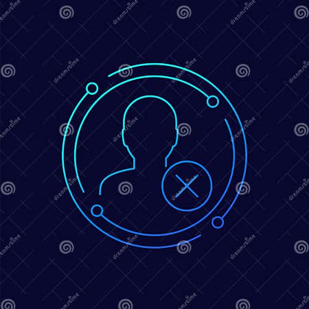 Delete Profile Icon, Erase Personal Data, Linear Stock Vector ...