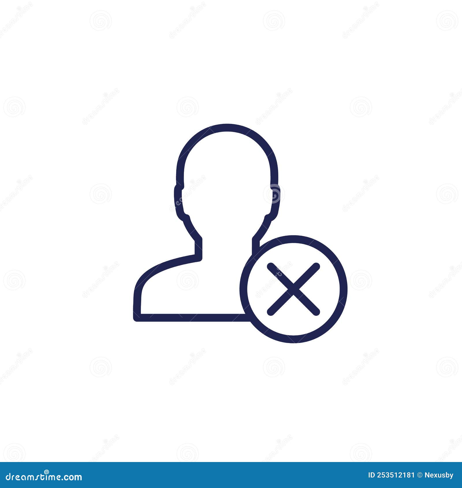 Delete Profile Line Icon, Erase Personal Data Stock Vector ...