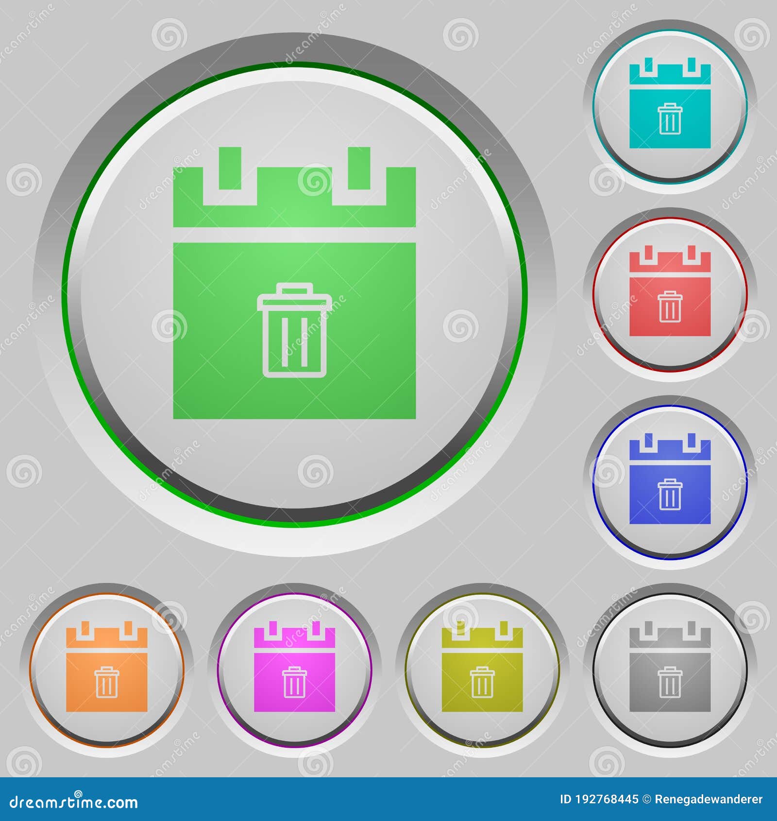 Delete Schedule Item Push Buttons Stock Illustration - Illustration of ...