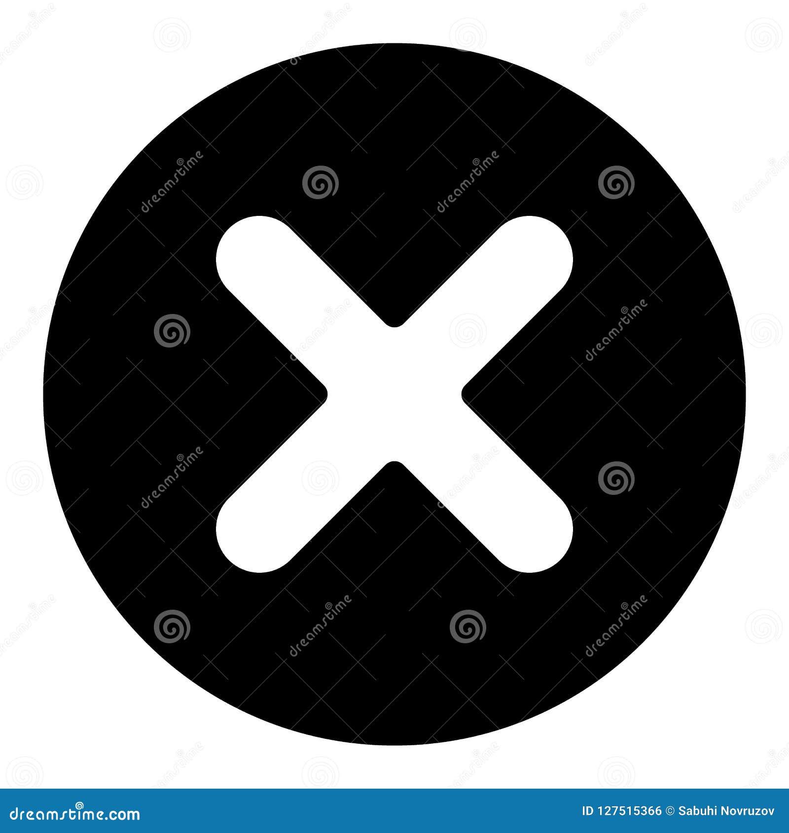 Delete Sign Solid Icon. Cross Vector Illustration Isolated on White ...