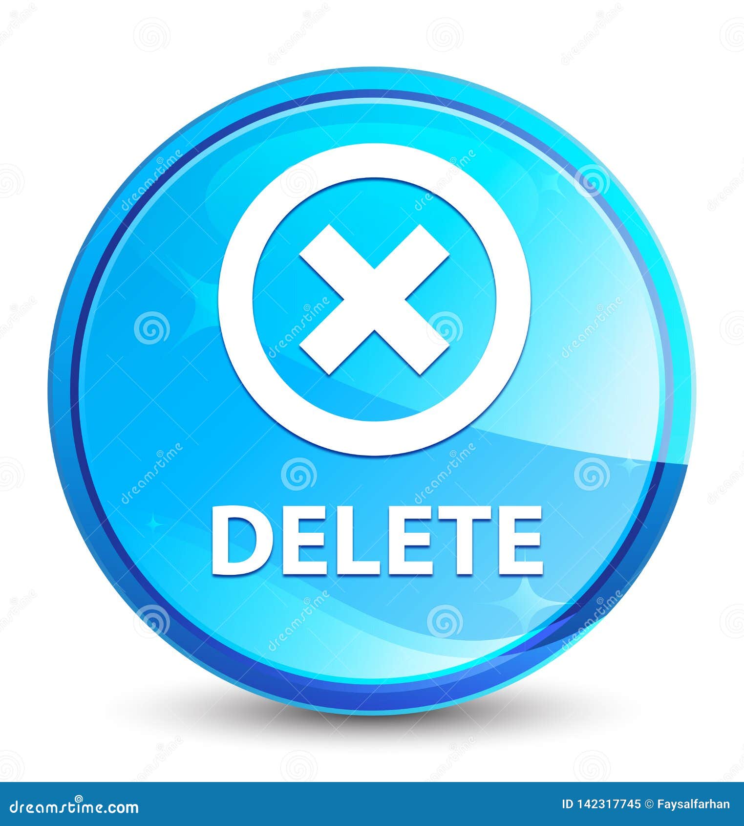 Delete Splash Natural Blue Round Button Stock Illustration ...